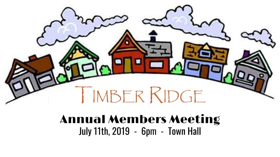 2019 Annual HOA Members Meeting - Timber Ridge Homeowners Association